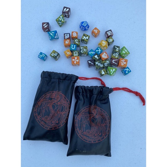 Bags | Vintage Tsr Dragon Dice Dd Faux Leather Red Black Bag 199 Random ...